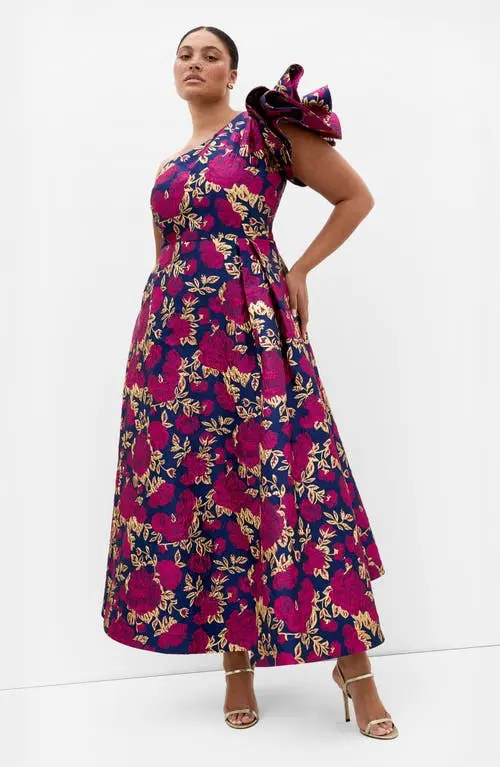 City Chic Floral Jacquard Grand Gala Maxi Dress