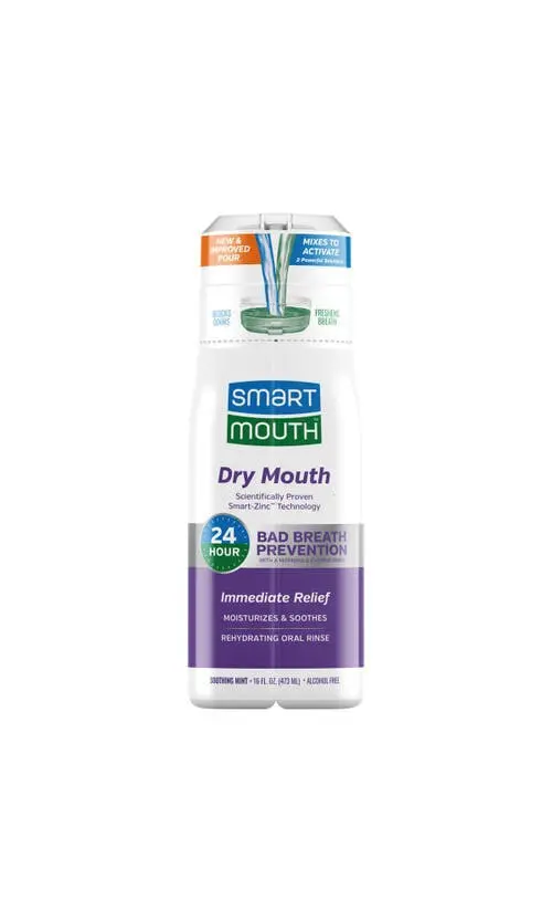 SMARTMOUTH Dry Mouth Zinc Activated Mouthwash 16 Fl Oz - Soothing Mint