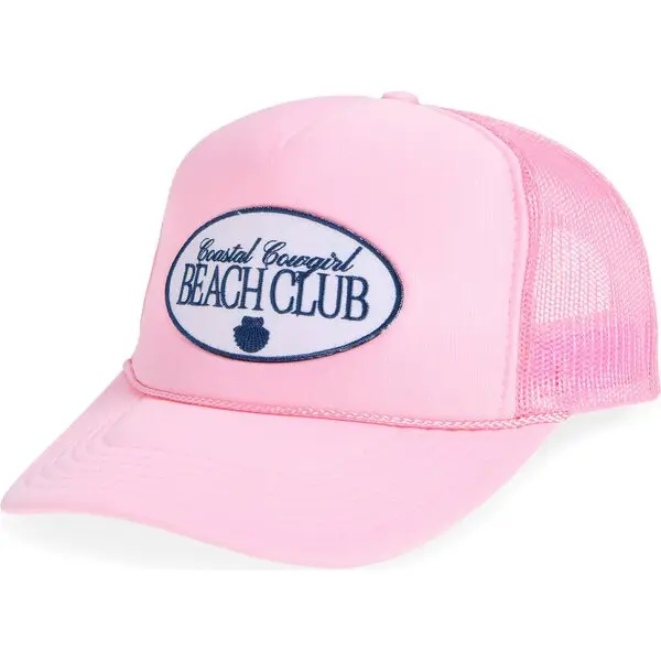 LOCAL BEACH Coastal Cowgirl Beach Club Trucker Cap - Soft Pink
