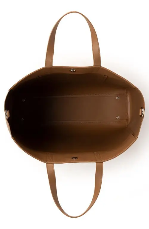 CALPAK Haven Faux Leather Laptop Tote - Toffee