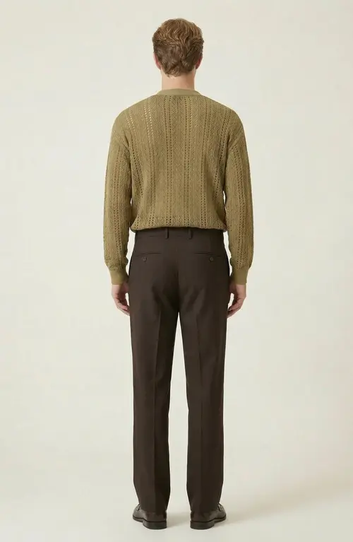 MODENAIRE Open Knit V-neck Cardigan