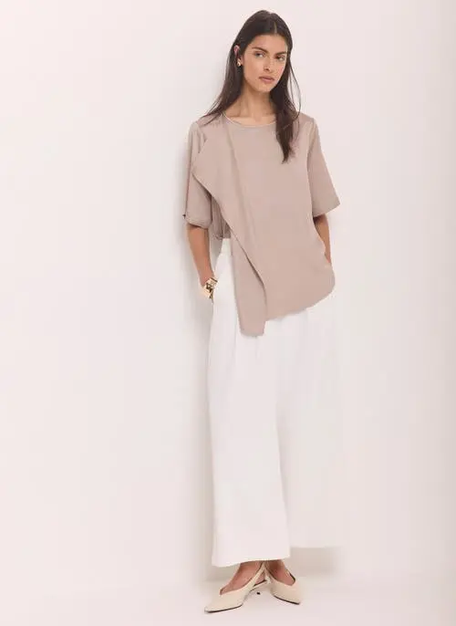 Mint Velvet Satin Ruffle Front Top
