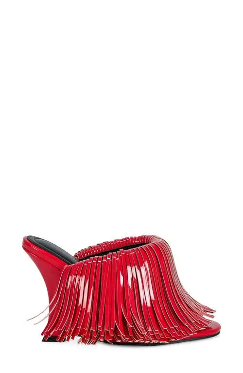 AZALEA WANG Vailyn Patent Fringe Stiletto Sandal