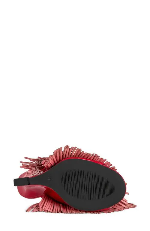 AZALEA WANG Vailyn Patent Fringe Stiletto Sandal