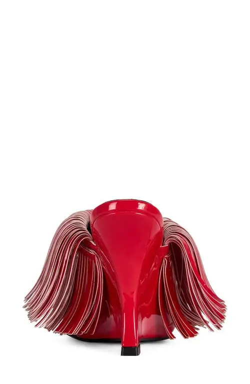 AZALEA WANG Vailyn Patent Fringe Stiletto Sandal