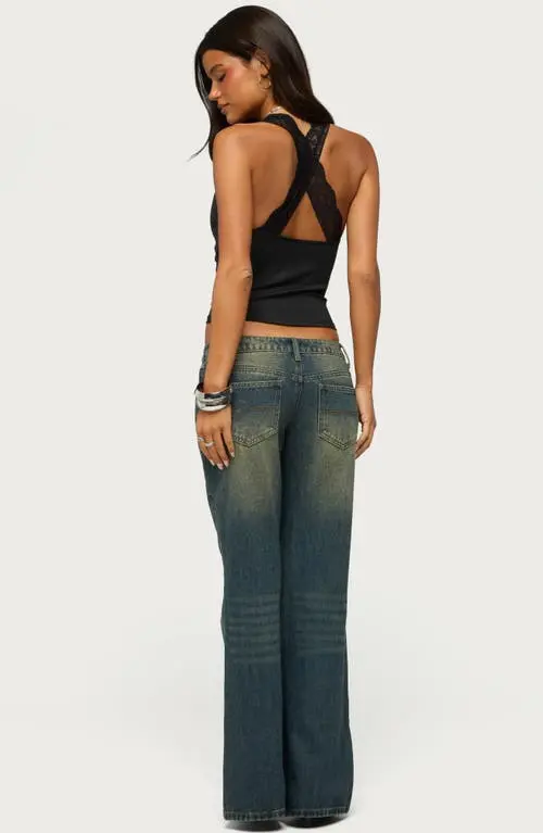 EDIKTED Alli Lace Trim Crop Top