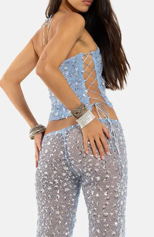 JADED LONDON Sequin Lace Corset Top