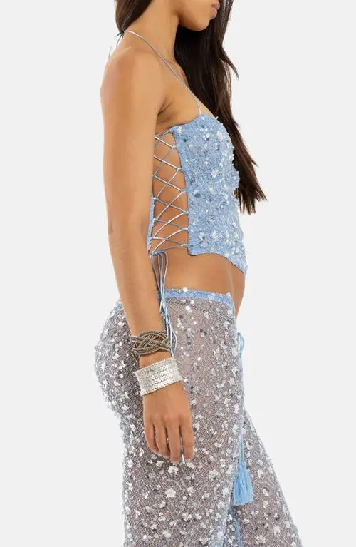 JADED LONDON Sequin Lace Corset Top