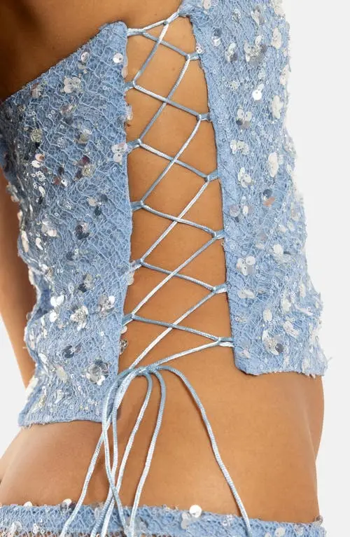 JADED LONDON Sequin Lace Corset Top