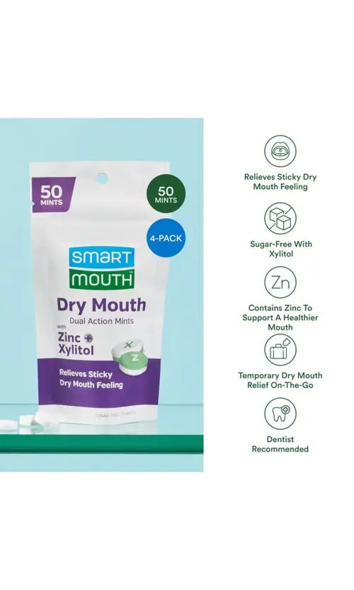SMARTMOUTH Dry Mouth Dual-action Sugar-free Mints 50 Count