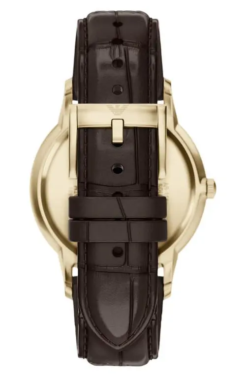 Emporio Armani Archetipo Leather Strap Watch