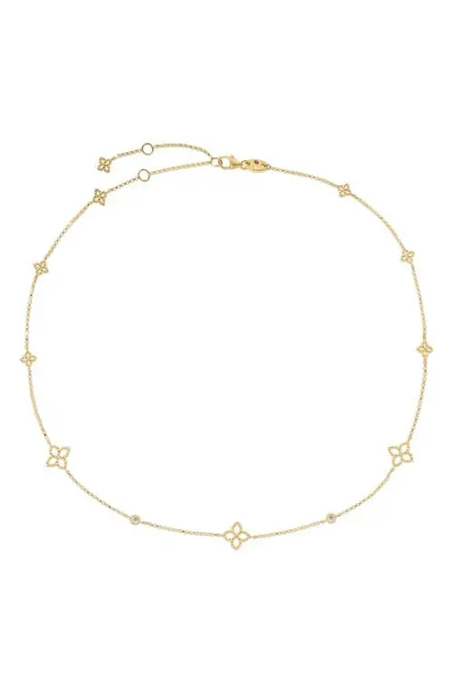 Roberto Coin Principessa Diamond Flower Station Necklace