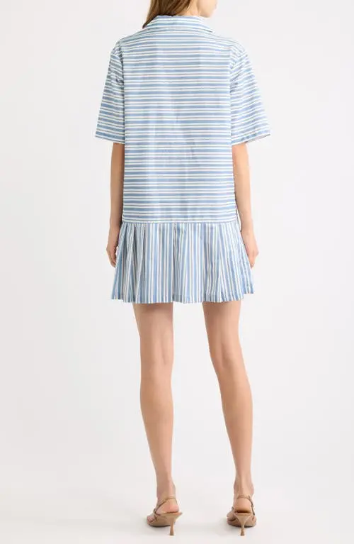 PETAL & PUP Fraser Stripe Drop Waist Mini Shirtdress