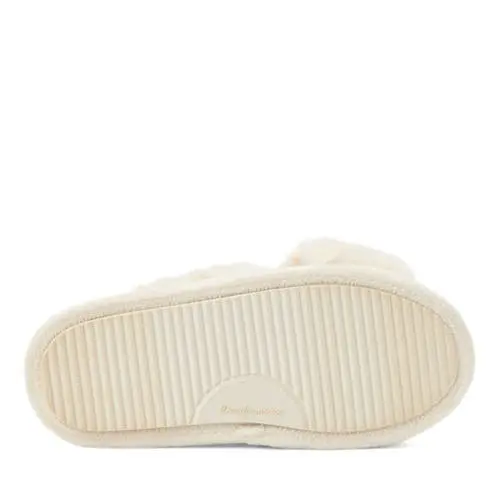 DEARFOAMS Mama Fur Slide Slippers With Bow Detailing - Creme Brulee