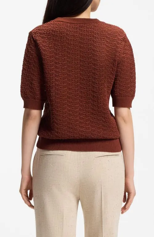 BOSS Folearia Short Sleeve Cotton Sweater