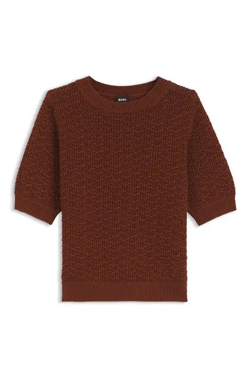 BOSS Folearia Short Sleeve Cotton Sweater