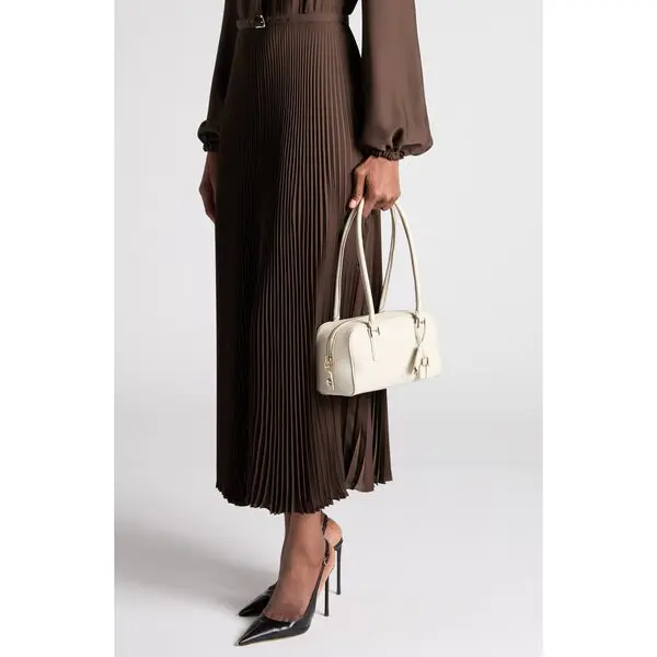 TOM FORD Mini Stryke Leather Shoulder Bag - Dove Grey
