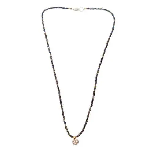 MADISON BEVERLY HILLS Rainbow Pyrite Charm Choker Necklace
