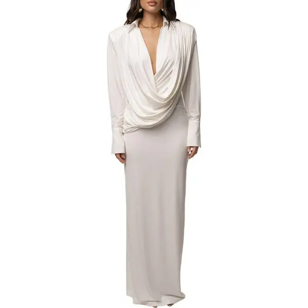 JLUXLABEL Poise Draped Maxi Dress