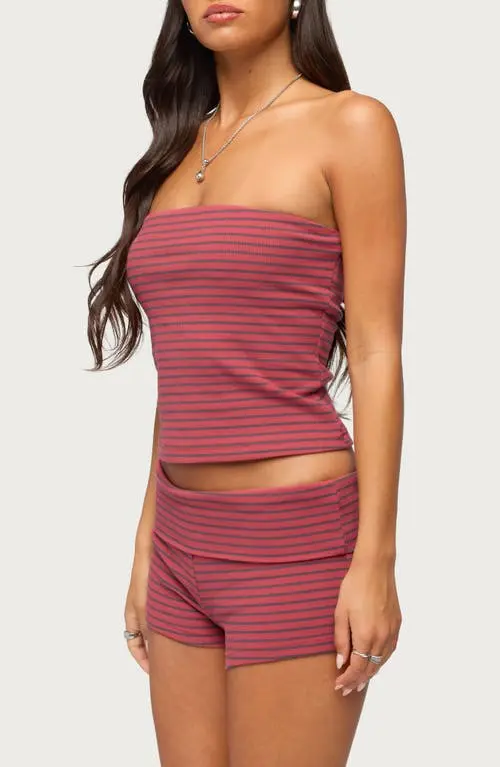 EDIKTED Monikah Striped Strapless Tube Top
