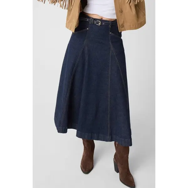 Guess Rayne Paneled Denim Maxi Skirt - Blue