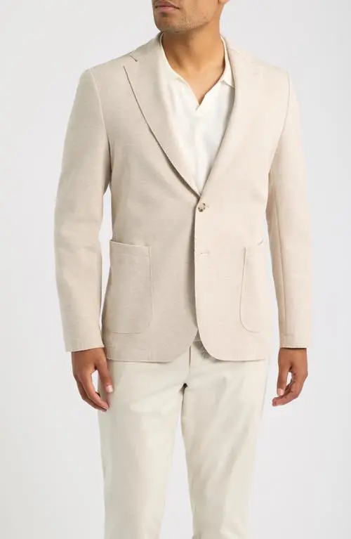 BOSS Hanry Slim Fit Knit Cotton Blend Sport Coat - Light Beige