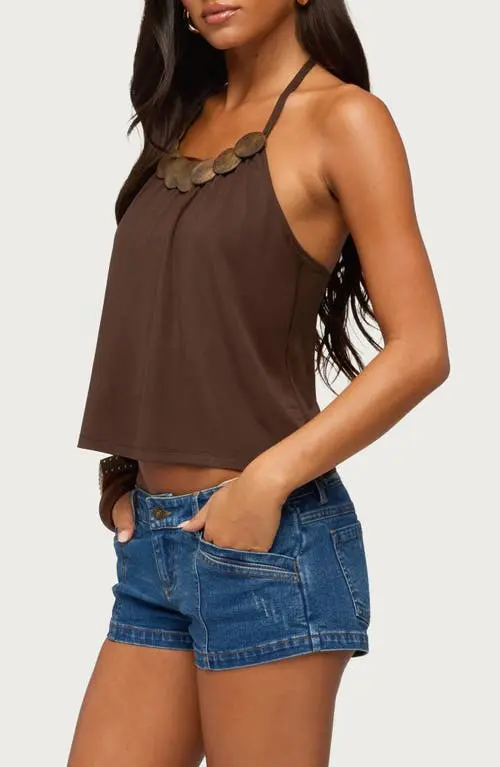 EDIKTED Gale Disc Halter Top
