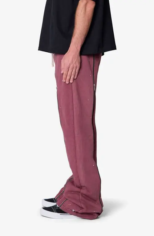Mnml Rivet Zipper Flare Sweatpants