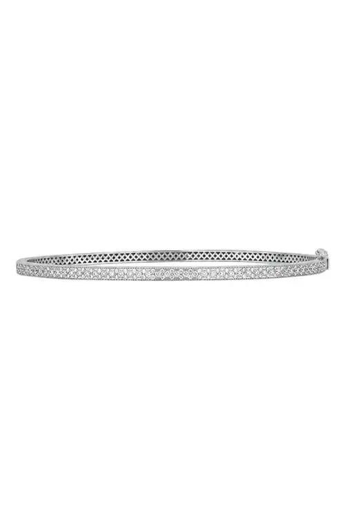 Bony Levy Rita Diamond Hinged Bangle Bracelet - White Gold