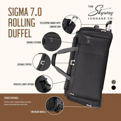 SKYWAY Sigma 7.0 Softside Extra Large Rolling Duffel Bag - Black