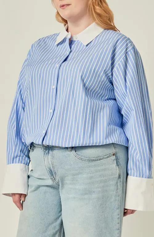English Factory Stripe Oversized Button-up Shirt