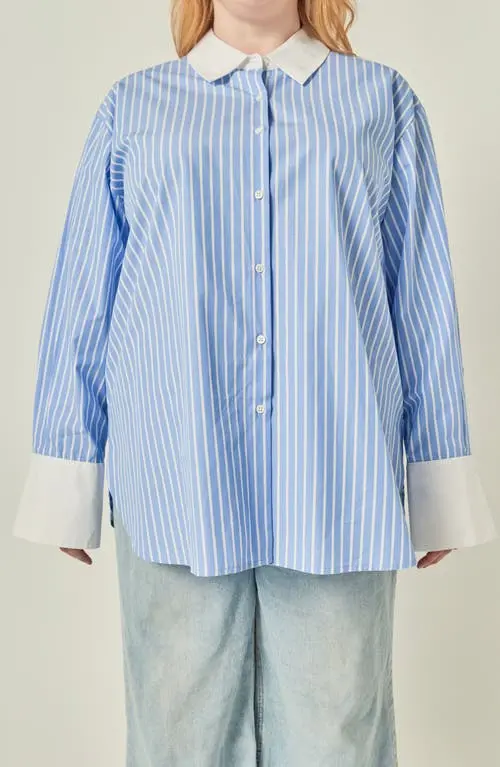 English Factory Stripe Oversized Button-up Shirt