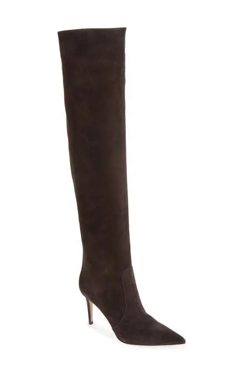 GIANVITO ROSSI Over The Knee Stiletto Boots - Moka