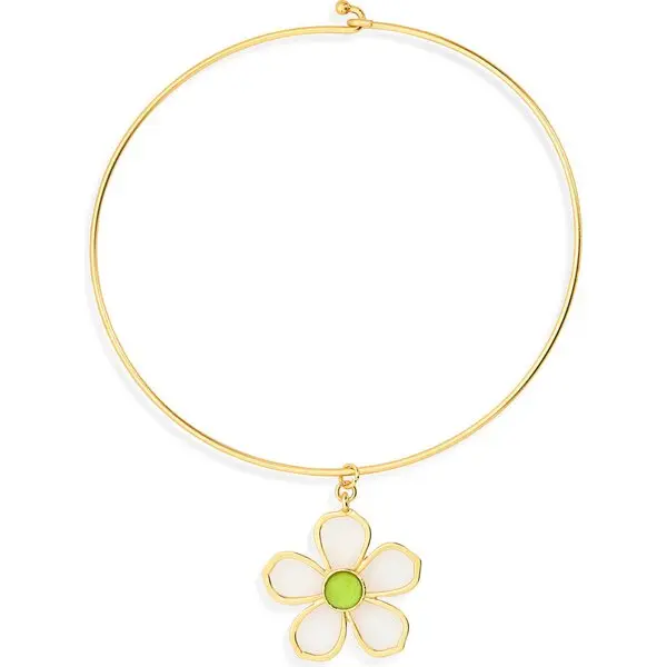 KARINE SULTAN 24k Gold Plated Bloom Pendant Collar Necklace