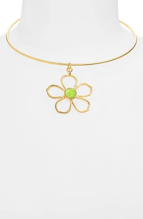 KARINE SULTAN 24k Gold Plated Bloom Pendant Collar Necklace