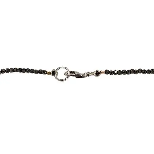 MADISON BEVERLY HILLS Hematite Micro Bead Crescent Moon Choker Necklace