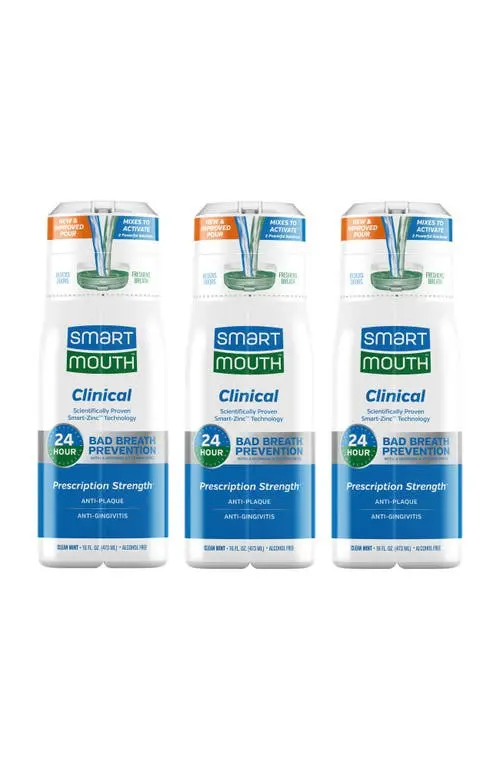 SMARTMOUTH Clinical Activated Zinc Ion Mouthwash 16 Fl Oz 3 Pack Flavor - Clean Mint