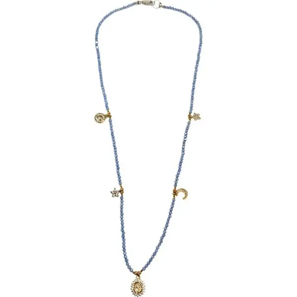 MADISON BEVERLY HILLS Beaded Charm Necklace - Blue