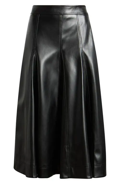 Elie Tahari Mireille Faux Leather Midi Skirt