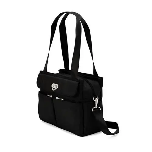 BAGGALLINI Coastal Flip Lock Trio Satchel - Black