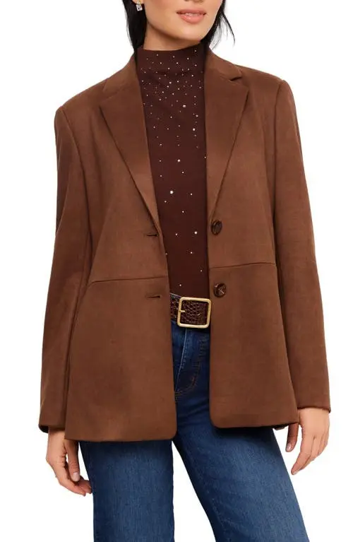 Karen Kane Faux Suede Blazer - Mocha
