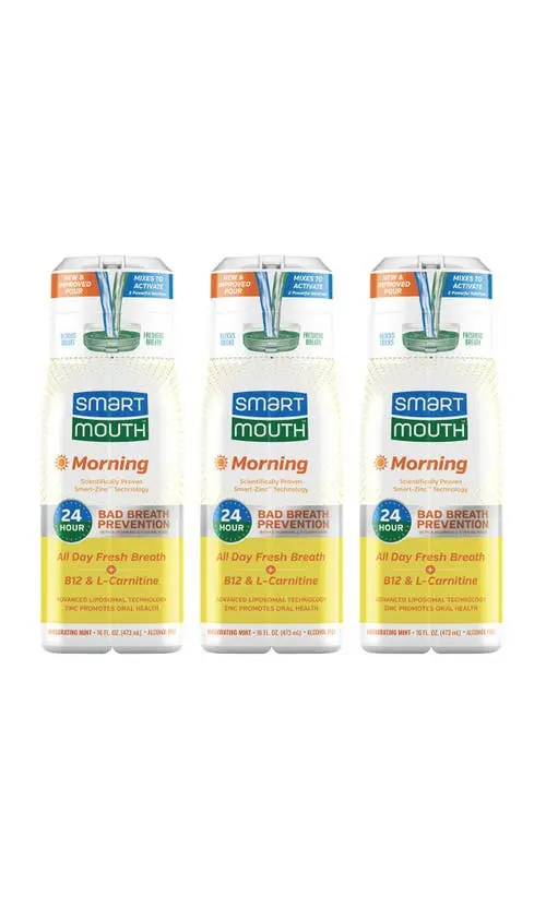 SMARTMOUTH Advanced Liposomal Zinc-activated Morning Mouthwash 16 Fl Oz Each - Invigorating Mint