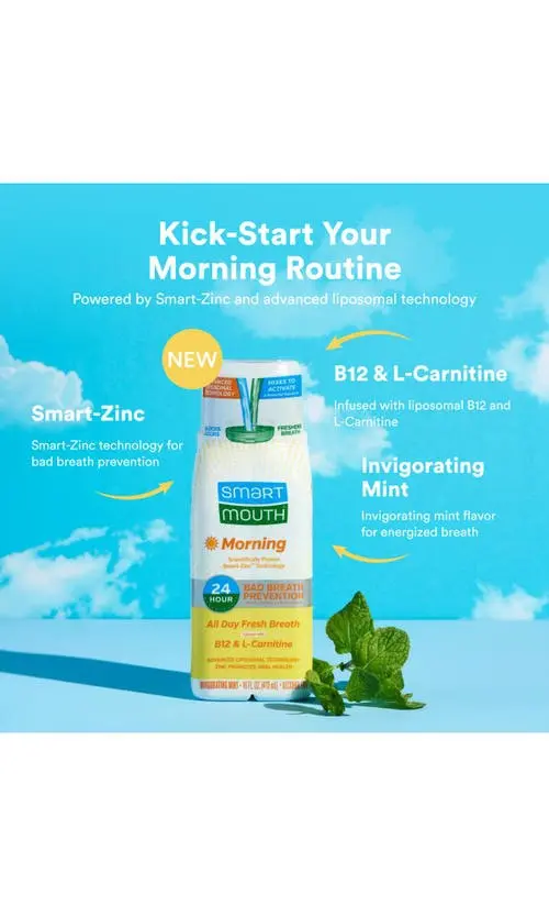 SMARTMOUTH Advanced Liposomal Zinc-activated Morning Mouthwash 16 Fl Oz Each