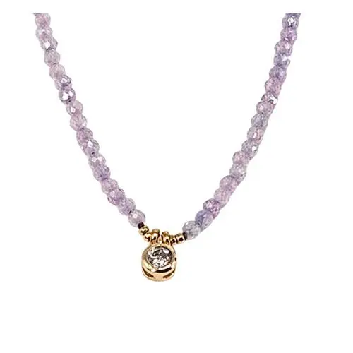 MADISON BEVERLY HILLS Faceted Amethyst Choker Necklace