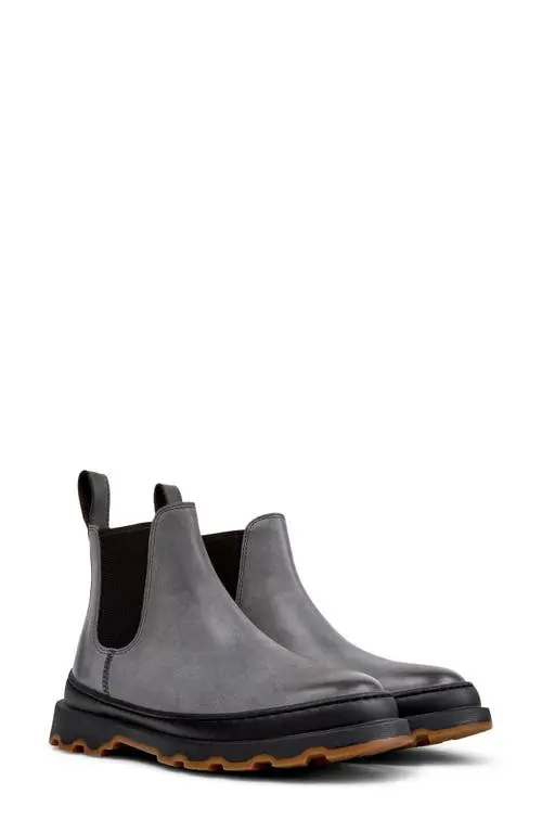 Camper Brutus Leather Chelsea Boot - Medium Gray