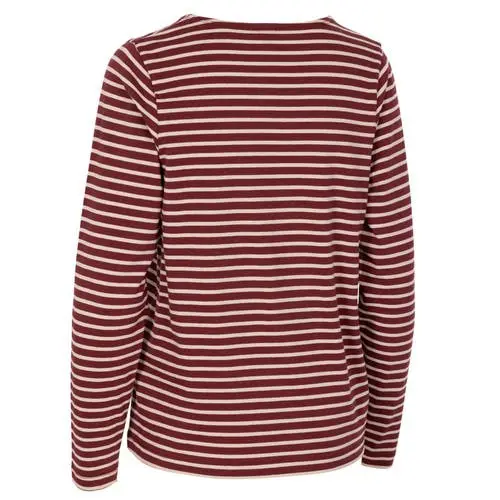 TRESPASS Yarn Dyed Stripe Long Sleeve Shirt - Dark Cherry