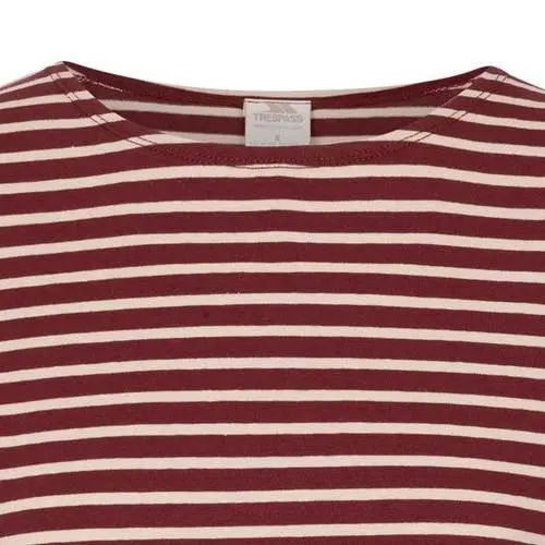 TRESPASS Yarn Dyed Stripe Long Sleeve Shirt - Dark Cherry