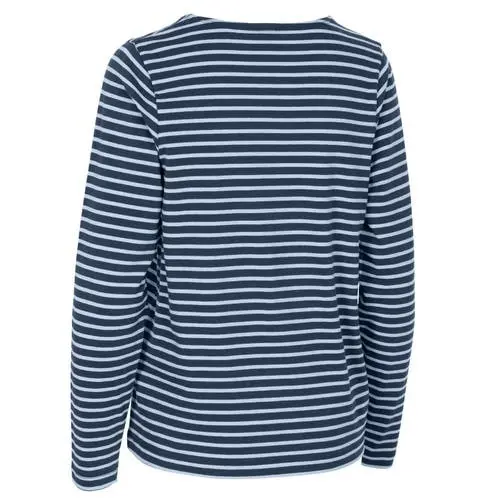 TRESPASS Yarn Dyed Stripe Long Sleeve Shirt - Navy