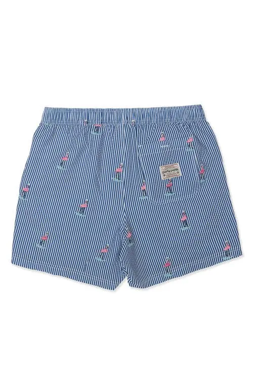 PARTY PANTS Embroidered Stripe Party Starter 5-inch Swim Trunks