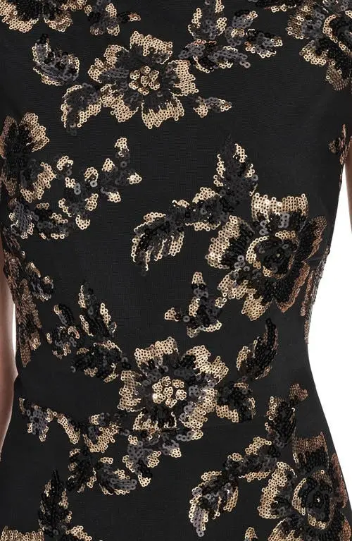 Eliza J Floral Sequin Gown